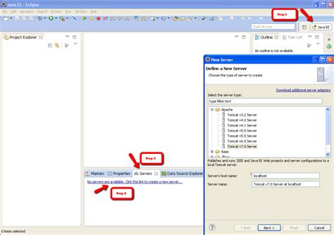 step 3 expand apache and select the tomcat version