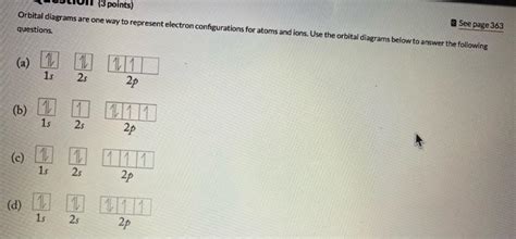 Solved Orbital Diagrams Are One Way To Represent Electron