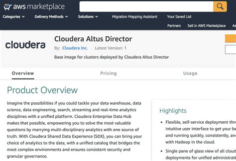 cloudera altus director on aws marketplace makes cloud deployment and