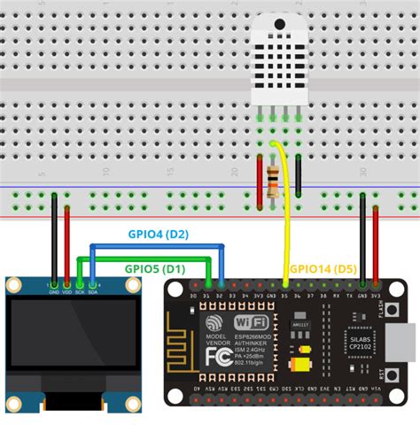 esp32 esp8266 dht temperature and humidity readings in oled display