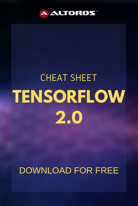 tensorflow 2 0 cheat sheet