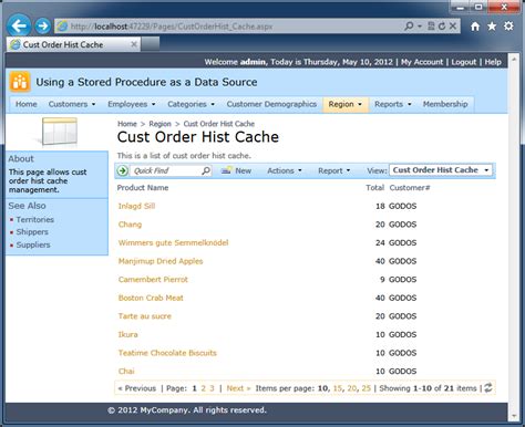 code on time data sources stored procedures using