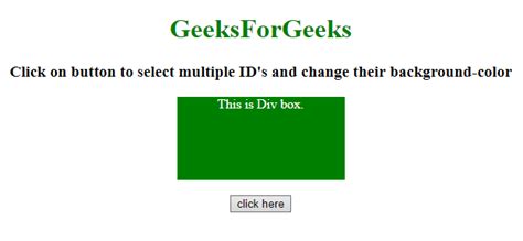 jquery multiple id selectors geeksforgeeks