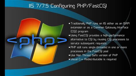 iis 7 7 5 configuring php via fastcgi on windows server 2008 r2 youtube