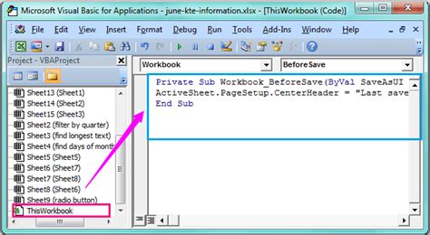 how to insert last modified date in excel header or footer