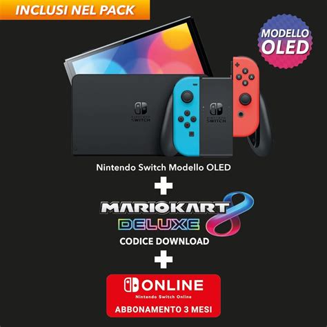 Nintendo Switch Modelo Oled Azul Neón Rojo Neón Mario Kart 8 Código