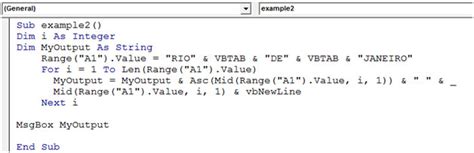 how to specify a tab character in vba in excel 2010