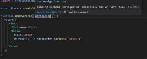 typescript react native i m not able to navigate