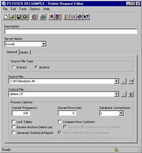 using the delete request editor