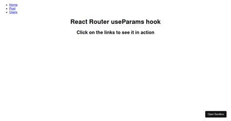 react router useparams hooks codesandbox