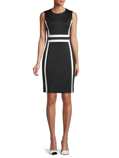 Calvin Klein Colorblock Bodycon Dress In Black Lyst