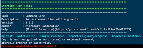 build can t run ng from vsts agent stack overflow