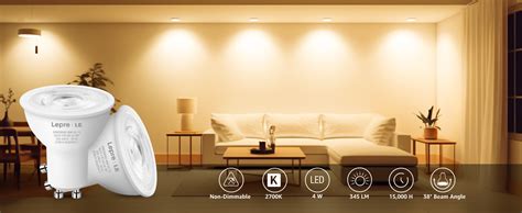 Lepro Gu10 Led Bulbs Warm White 2700k 4w 345lm Energy Saving Light