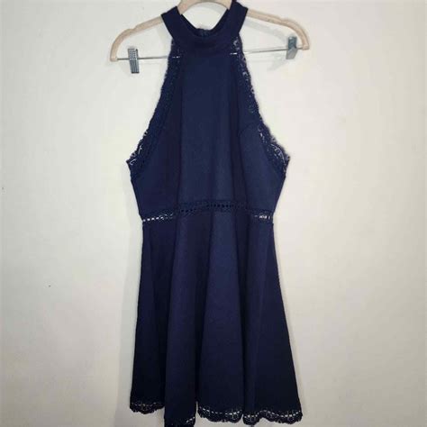 Lulus Reach Out My Hand Navy Blue Lace Women Large Mi… Gem