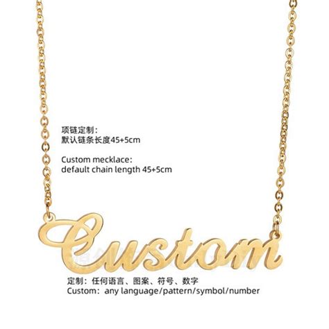 1 Piece Three Colors Available Stainless Steel Custom Name Necklace