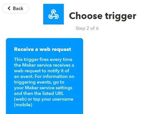 choose trigger as receive a web request