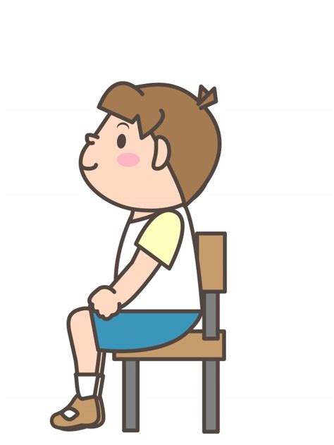 プリント用イラスト 椅子に座る男の子 無料イラスト素材｜素材ラボ