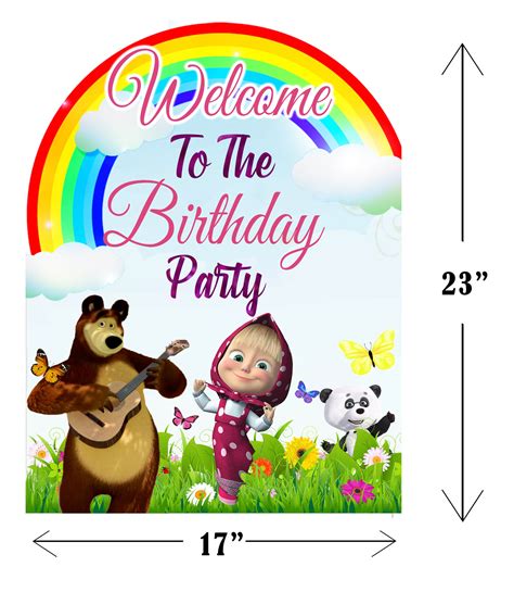 Buy Masha And The Bear Party Decoration Welcome Board Party Supplies