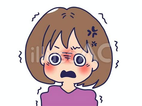 怒りで震える女性イラスト No 22571761／無料イラスト フリー素材なら「イラストac」