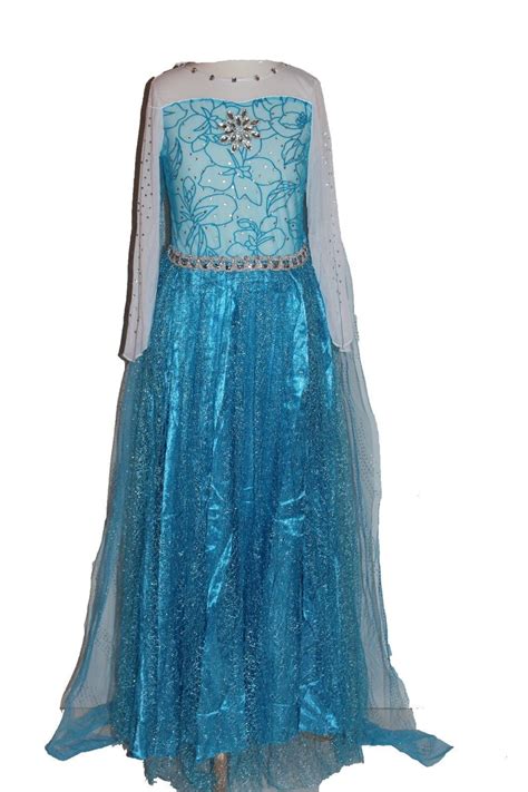 Nwt Frozen Inspired Blue Foral Elsa Dress Elsa Costume Ebay