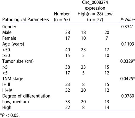 Correlation Between Clinicopathological Features And Expression Of