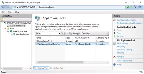 monitoring a core web application in iis 10 runtime