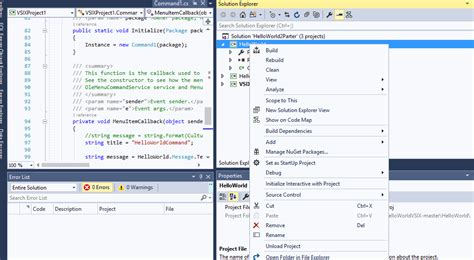 c vsix package installation with registering custom library stack