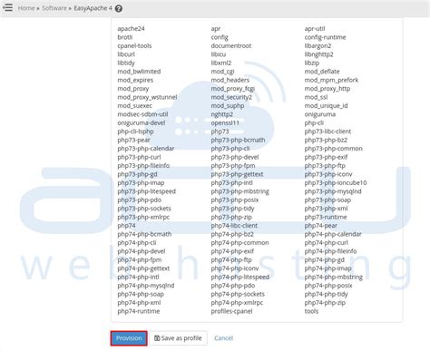how to enable disable apache and php modules using easyapache4