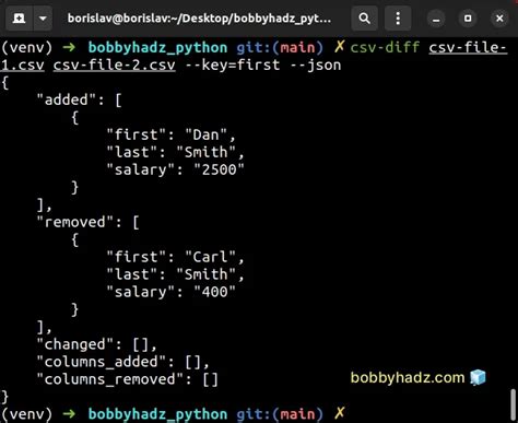 python compare two csv files and print the differences bobbyhadz