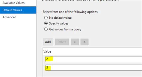sql server ssrs default values stack overflow