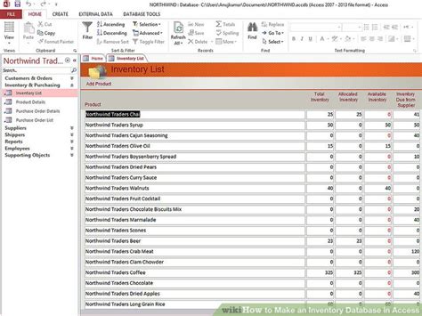 how to make an inventory database in access 6 steps