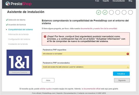 installation problems intl extension is not loaded