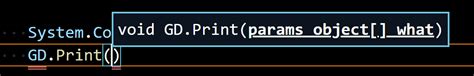 possible to get c documentation for gd classes methods in vscode