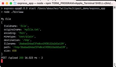 how to handle file uploads from node js to express