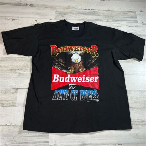 Budweiser Shirts Vintage Budweiser King Of Beers Eagle Black Tshirt