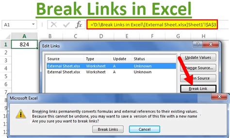 ms excel broken links how to remove find broken links in excel