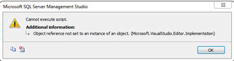 sql sqlserver object reference not set to an instance