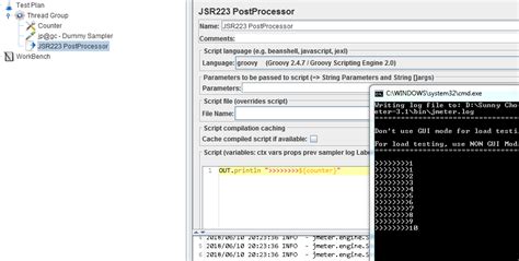 can we print the counter values jmeter when running via command prompt
