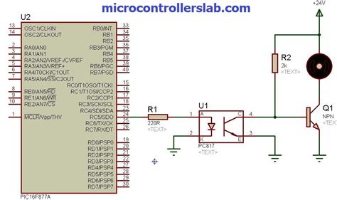 pc817 optocoupler interfacing with pic microcontroller
