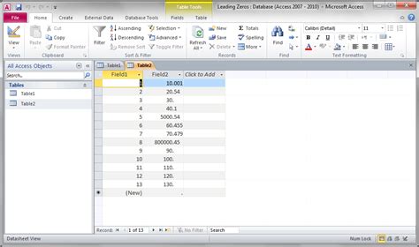 access fixed decimal places number format vba and vb