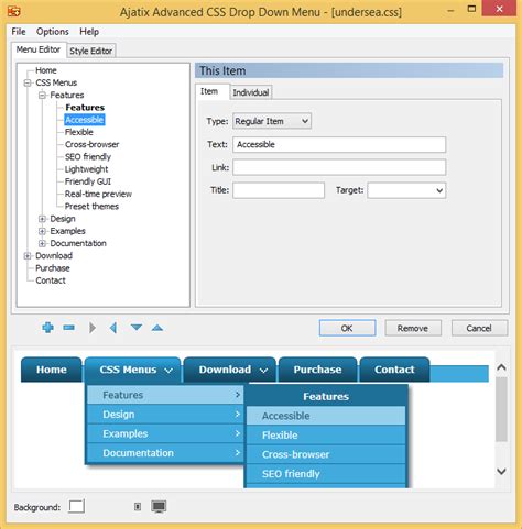 ajatix advanced css drop down menu editing individual