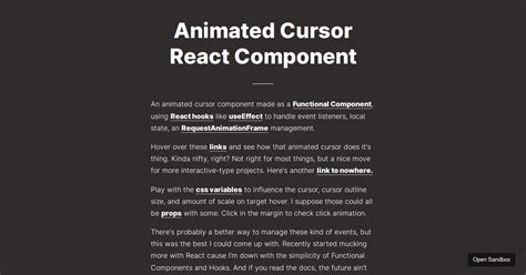 react custom cursor codesandbox