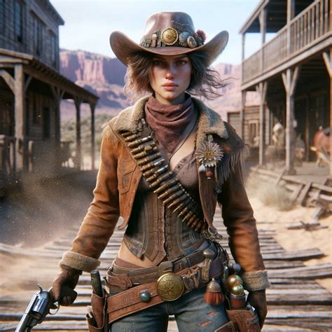 Download Ai Generated Cowgirl Wild West Royalty Free Stock