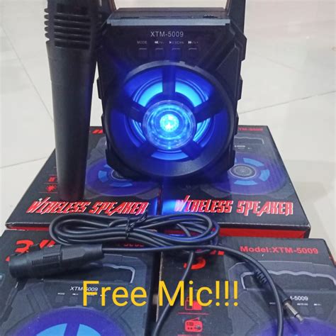 Jual Cod Speaker Bluetooth Karaoke 3 Inch Xtm 5009 Led Bonus Mic