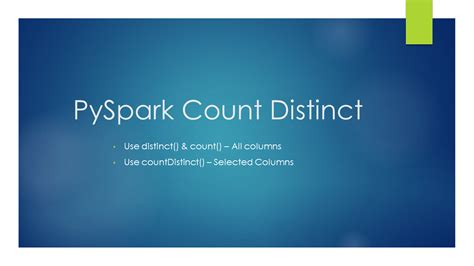 pyspark count distinct from dataframe counting sql column