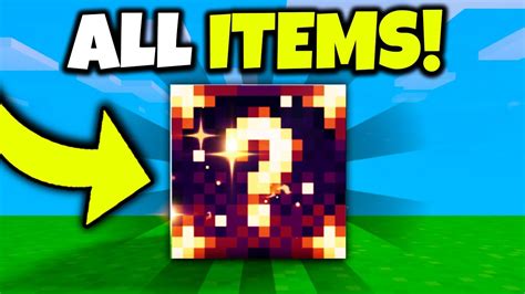 Every Lucky Block Item Roblox Bedwars Youtube