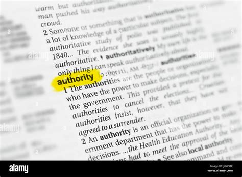 Highlighted English Word Authority And Its Definition At The