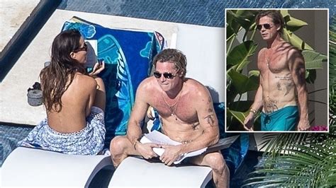 Brad Pitt Sunbathes With Topless Girlfriend Ines De Ramon In Mexico