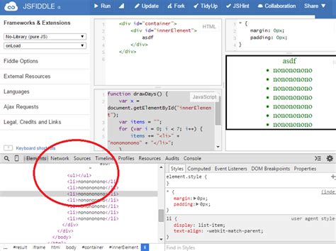 when i create ul tags with javascript css does not work stack overflow