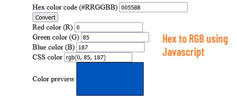 rgb to hex and hex to rgb using javascript qa with experts